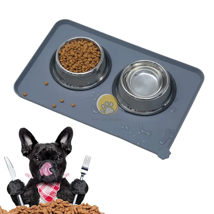 Silicone Waterproof Pet Food plate Mat Pad with Lips, Non slip pet dog ...