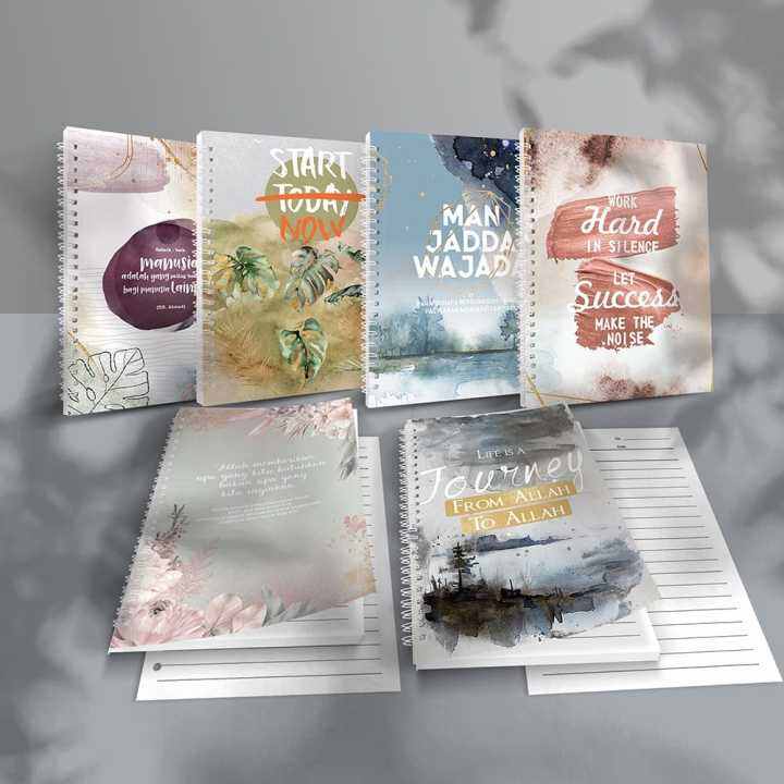 NOTEBOOK A5 / BUKU TULIS SPIRAL / BUKU CATATAN BERGARIS A5 / JURNAL A5 ...