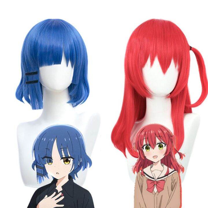 YALA Panjang Merah Rambut palsu Halloween Merah muda Biru Bocchi The ...