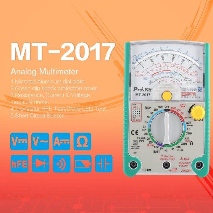 Proskit Mt-ac/dc Analog Graph Pointer Multimeter Ammeter Resistance ...