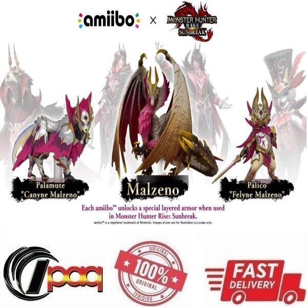 Amiibo Monster Hunter Rise Sunbreak (Malzeno / Canyne Malzeno Palamute ... Amiibo Monster Hunter Rise Sunbreak (Malzeno / Canyne Malzeno Palamute ...