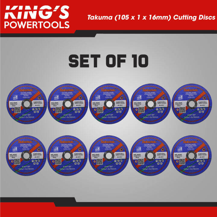 Takuma 4'' Cutting Discs 105x1x16mm (Set of 10) | Lazada PH