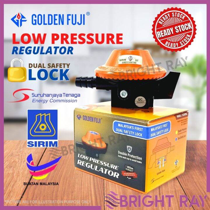 Golden Fuji 182DPDL LPG Low Pressure Gas Regulator Dual Safety Lock Gas ...