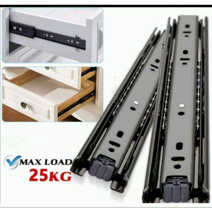 ♫1 Pair Heavy Duty Side Mounted Ball Bearing Slider Cabinet Drawer ...