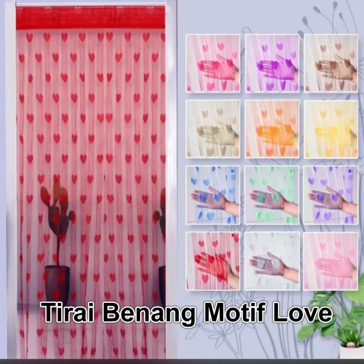 Tirai Benang Motif Love Tirai Benang Pintu Dan Jendela Motif Love ...