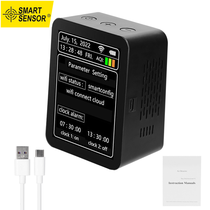 Smart Sensor Tuya WiFi อัจฉริยะ Air คุณภาพเครื่องตรวจจับ PM2.5 CO2 TVOC ...