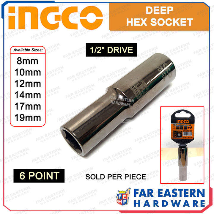 INGCO Deep Hex Socket Wrench 1/2" Drive 6 Point INHT | Lazada PH