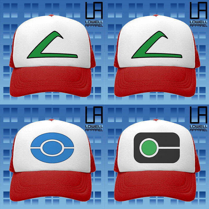 Ash Ketchum Hat Logo Black & White Journeys Pokemon Baseball Mesh Cap ...