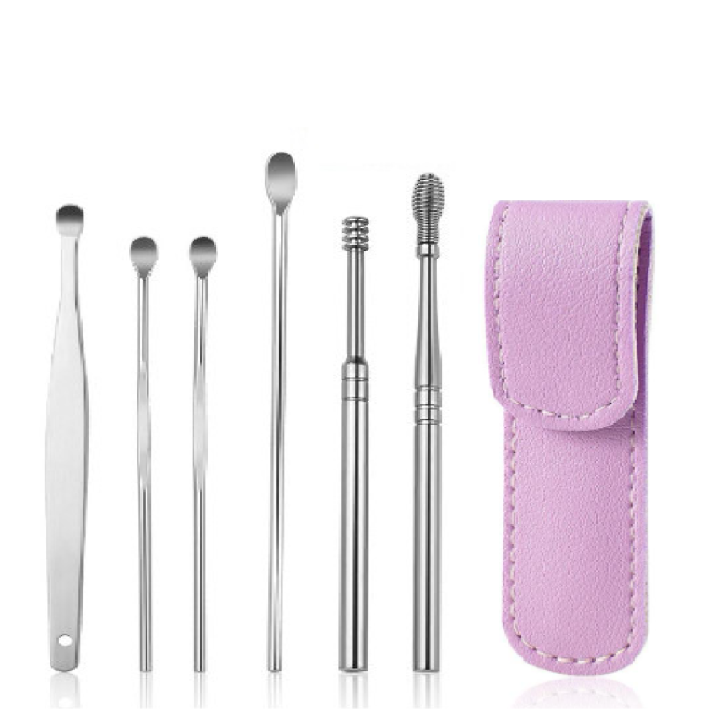 Earpick Ear Wax Remover 6 in1 Portable Ear Cleaner Set Ear Curette ...