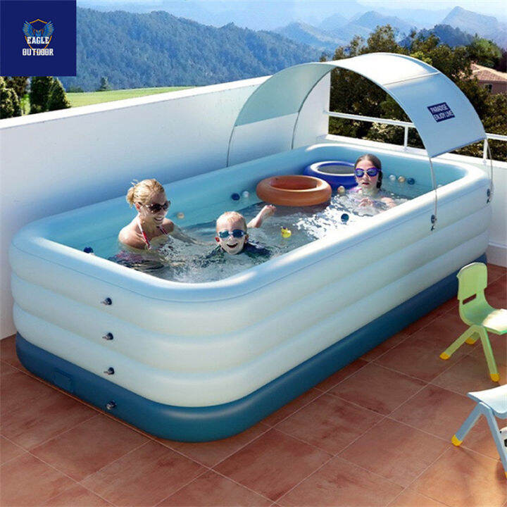 Inflatable swimming pool Frame PVC Folding Wireless Air Inflatable Pool ...