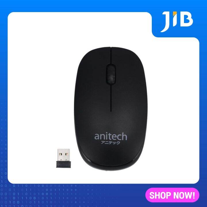 JIB MOUSE (เมาส์ไร้สาย) ANITECH WIRELESS W217 (BLACK) | Lazada.co.th