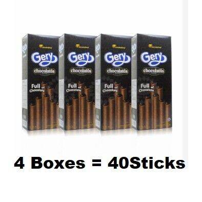 4 Boxes Gery Dark Chocolate Wafer Roll (40 Sticks) LOCAL READY STOCKS ...