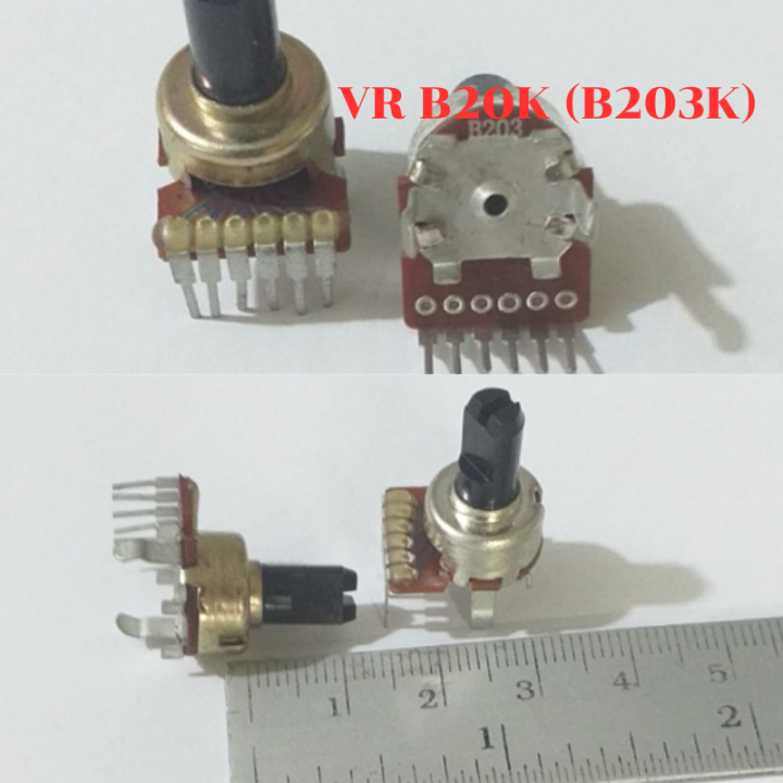 VR B20K B203 20KB 6ขา แกนยาว1เซนติเมตร วอลลุ่ม ตัวต้านทานแบบปรับค่า ...