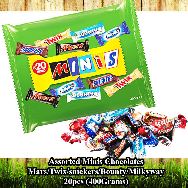 Assorted Minis Chocolates Mars/Twix/snickers/Bounty/Milkyway 20pcs ...