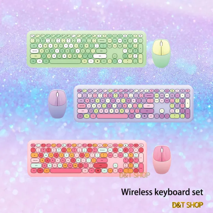 Original Mofii 666 Mixed Color Keycap 2 4ghz Wireless Keyboard And Mouse Combo 110 Key Keyboard