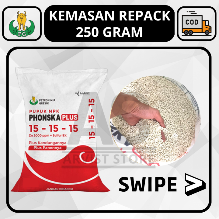 Pupuk NPK PHONSKA Plus 15 15 15 Kemasan Repack 250 Gram 15-15-15 | Lazada Indonesia