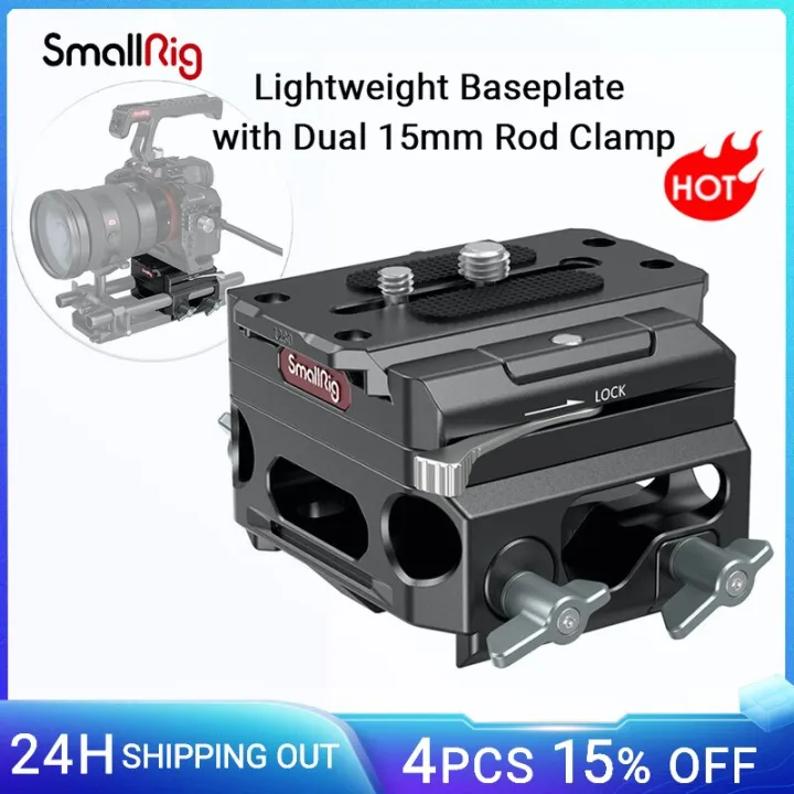 Smallrig Lightweight Baseplate Riser System With Dual 15Mm Rod Clamp ...