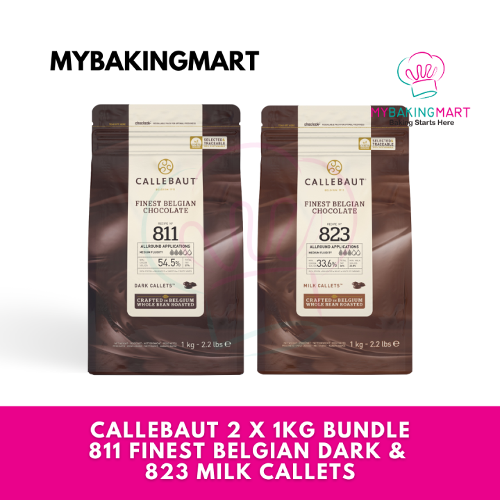 Mybakingmart | Callebaut 2 x 1kg Bundle - 811 Finest Belgian Dark & 823 ...