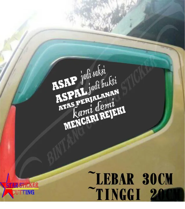 Cutting Sticker Kata2 Asap Aspal Stiker mobil truk dll | Lazada Indonesia