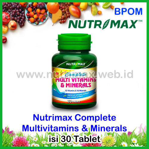 Nutrimax Complete Multivitamins & Minerals Isi 30 Multivitamin Multi ...