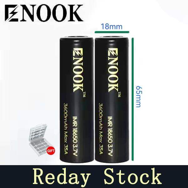 Enook 18650 3600mAh 35A 3.7v Rechargeable battery lithium ion battery ...