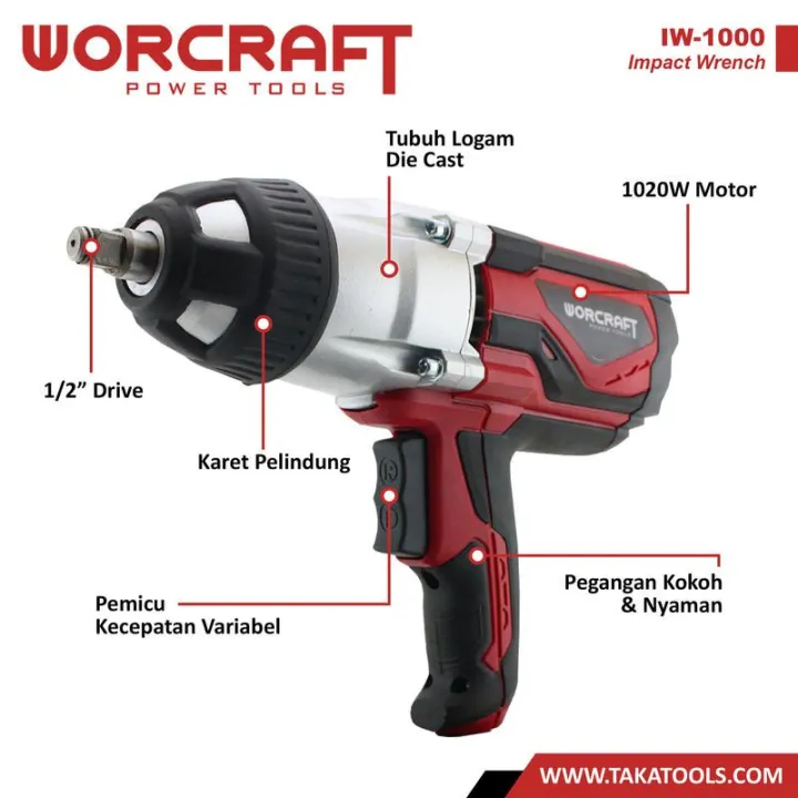 Worcraft Impact Wrench Mesin Buka Baut Listrik | Lazada Indonesia