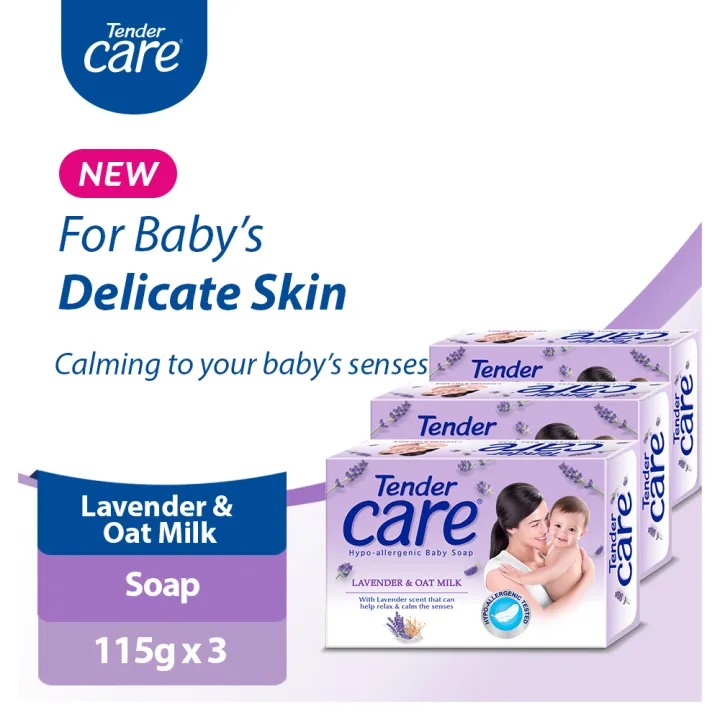 Tender Care Lavender & Oat Milk Baby Bar Soap 115g x 3 | Lazada PH
