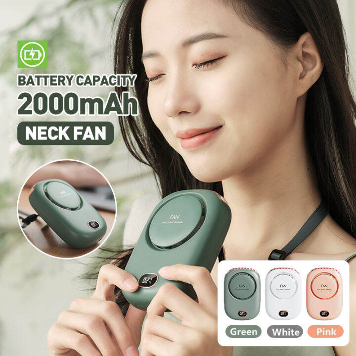 Kipas Angin Mini Premium Portable Hanging Neck Fan 2000mAh Model ...