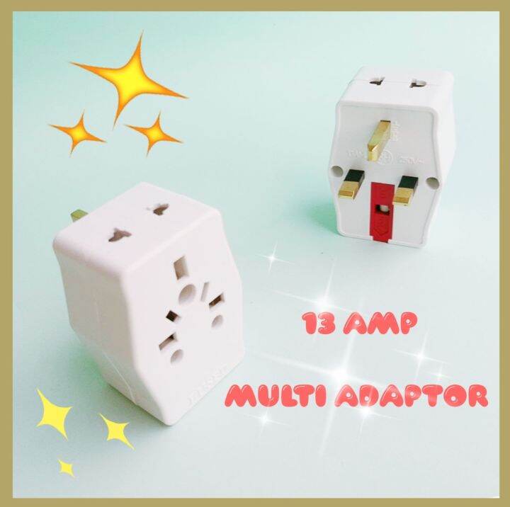 13 Amp 3 Way Multi Adaptor/Adapter Universal Socket Kepala Plag Tiga ...