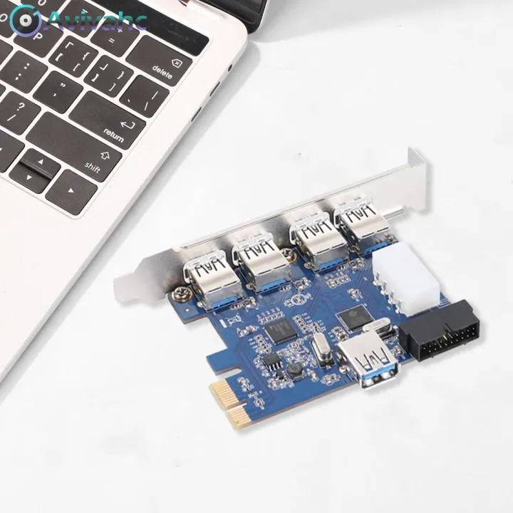 Desktop PCIe Adapter Card PCI-E X1 to USB3.0 Riser Card 4 Port ...