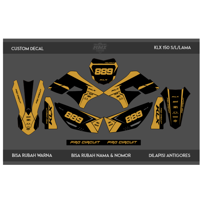 DECAL STICKER KLX 150 S, L (001) DEKAL STIKER DTRACKER DTX 150 LAMA ...