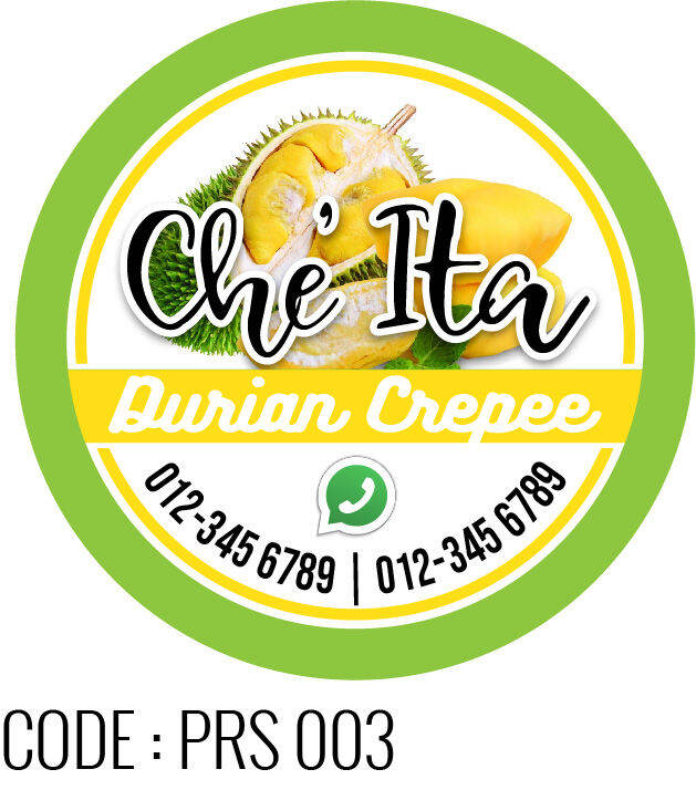 Sticker Durian Crepe Label Untuk Produk Makanan | Lazada