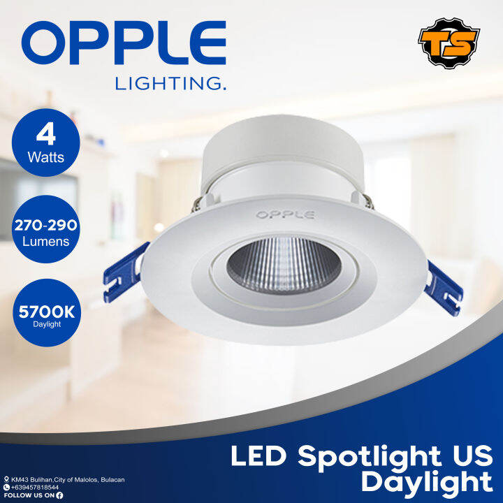 OPPLE Tiltable LED Spotlight US 4 watts 70mm Cutout | Lazada PH