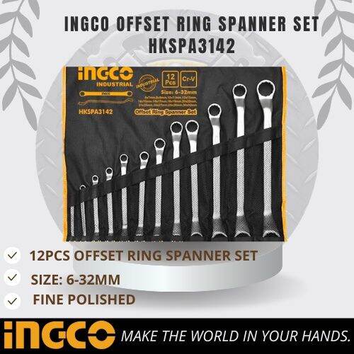 Ingco Offset Ring Spanner Set HKSPA3142 | Lazada PH
