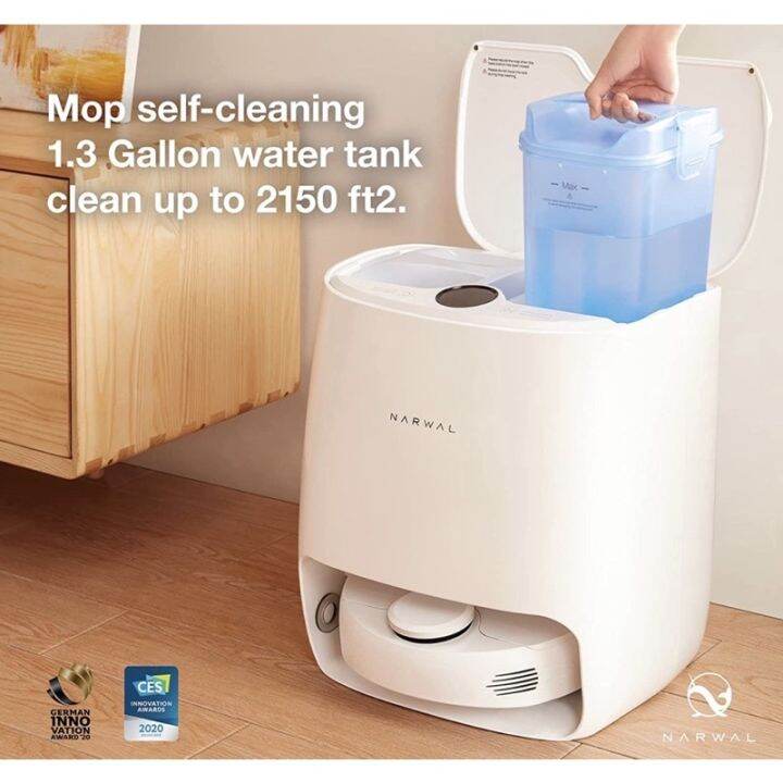 NARWAL Robot Mop Vacuum 2-in-1 with Automatic Mop Cleaning, Wi-Fi ...