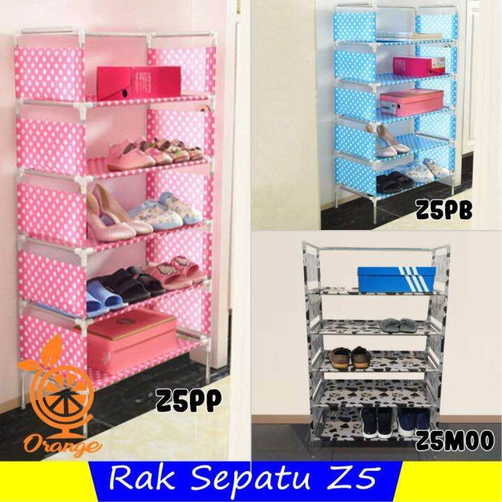 Rak Sepatu Portable 5 Susun Motif Rangka Besi Kuat Praktis Rak 5 Susun ...