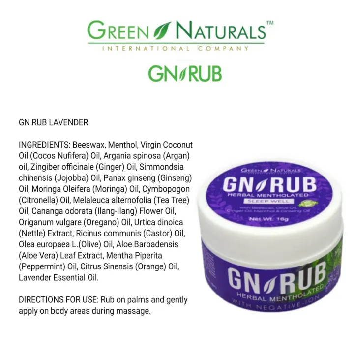 GN RUB LAVENDER herbal natural RUB 16g | Lazada PH