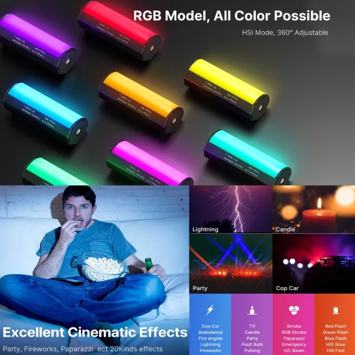 Ulanzi i-Light Mini Magnetic RGB Tube Light LED Video Light 2500K-9000K ...