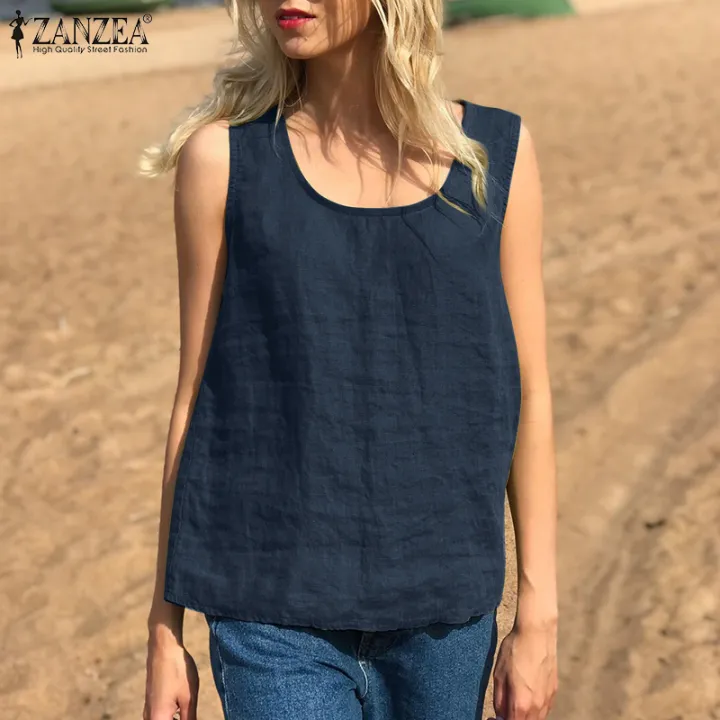 MOMONACO ZANZEA Muslimah Womens Muslim Cotton Plain Cami Vest Tank ...