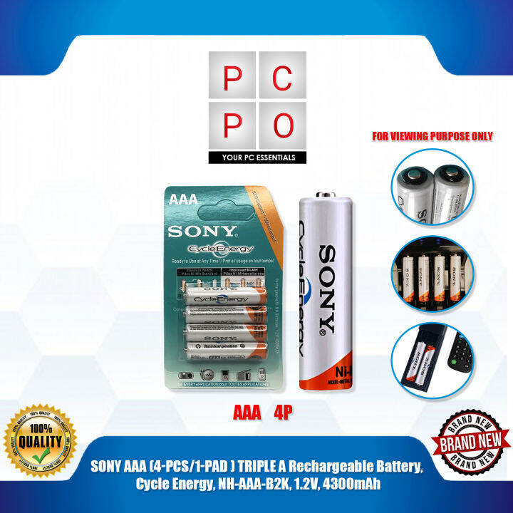 SONY AAA (4-PCS/1-PAD ) Triple A Rechargeable Battery, Cycle Energy, NH ...