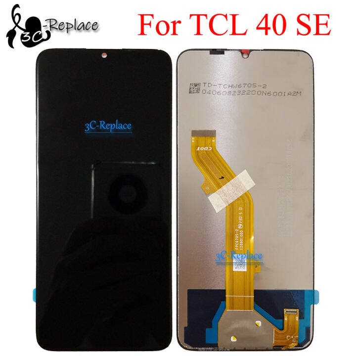 Asal Hitam 6.75 Inci UnTCL 40 SE Paparan LCD Skrin Digitizer Bahagian ...