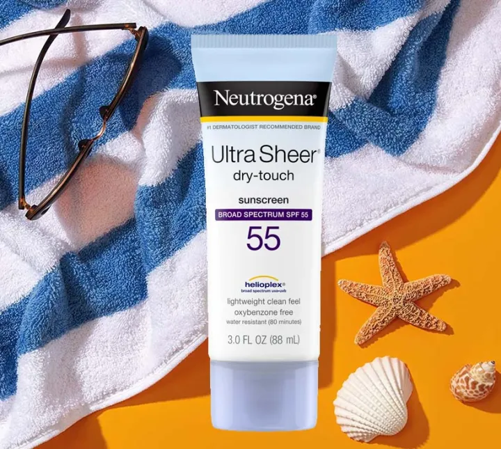 Neutrogena Ultra Sheer Dry Touch Sunscreen SPF 55 UVA UVB Water ...