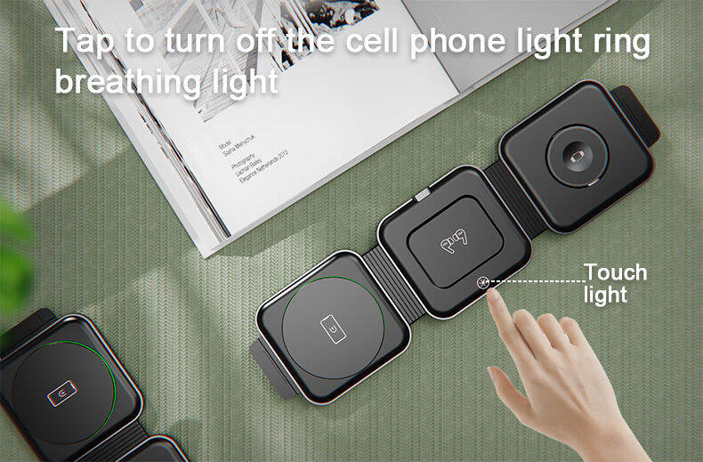 Baseus เครื่องชาร์จแบตเตอรี่ไร้สายแม่เหล็กพับได้ Z12 3-In-1แผ่นชาร์จสำหรับ iPhone 14 / Apple ...