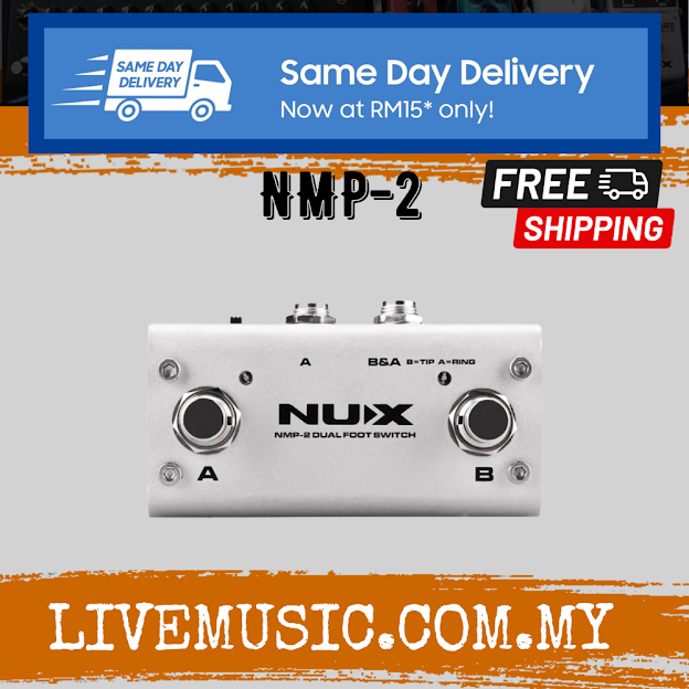 NUX NMP-2 Dual Foot Switch Universal Controller For Keyboard, Modules ...