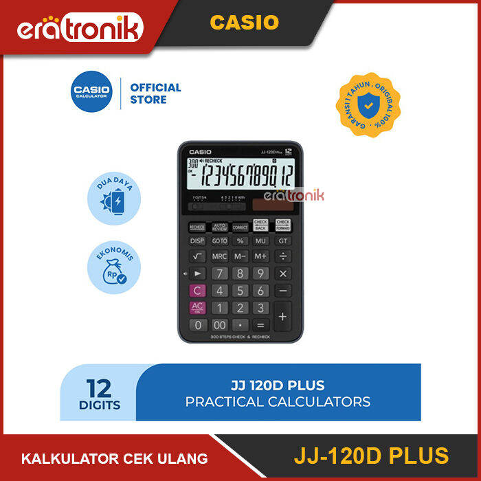 Kalkulator Casio JJ-120D PLUS Cek Ulang | Lazada Indonesia
