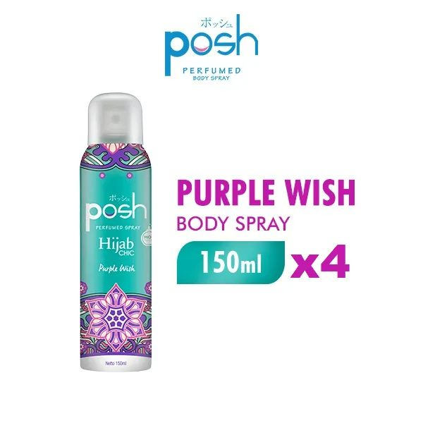 [Paket Isi 4] POSH Hijab Spray Cologne Purple Wish Botol 150ml | Lazada ...