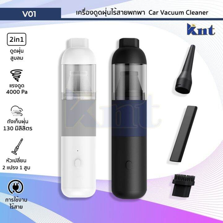 เครื่องดูดฝุ่นไร้สายพกพา 2 in 1 ดูดฝุ่นและเป่าลม Car Vacuum Cleaner ...