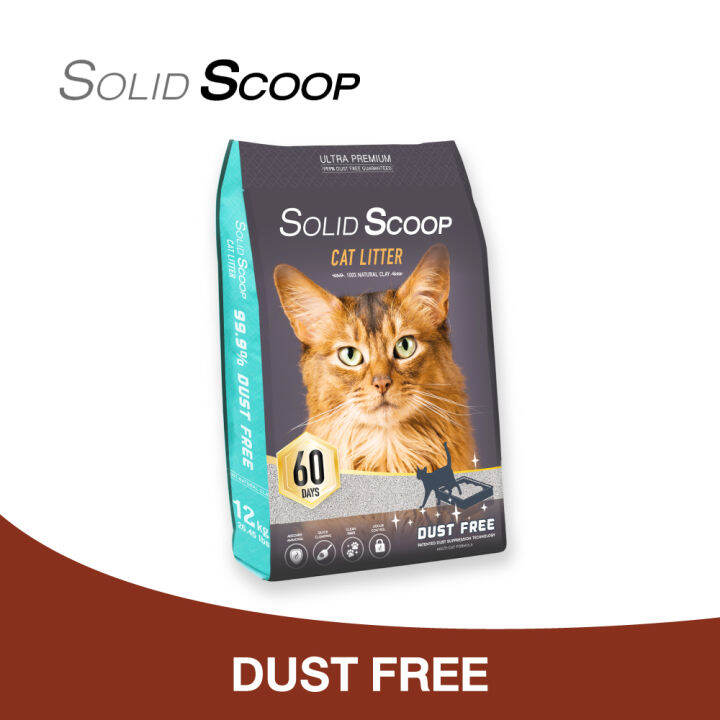 Solid Scoop 12 Kg. ทรายแมวภูเขาไฟ ไร้ฝุ่น 99.9% จับตัวเป็นก้อนเร็ว เก็บกลิ่น สำหรับแมวทุกสาย ...