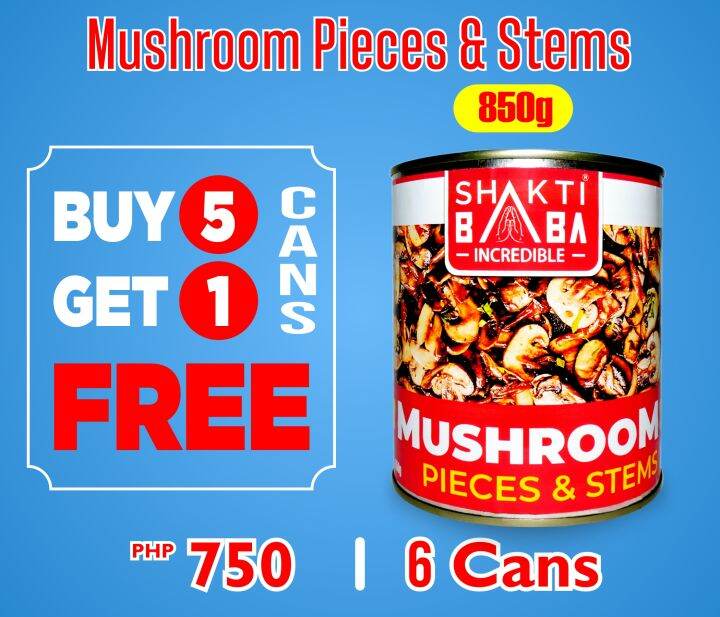 Shakti Baba Mushroom Pieces and Stems 850g Buy 6 Get 1 Free | Lazada PH