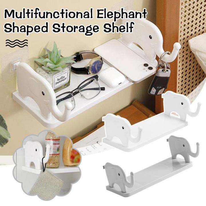 Wall-Mounted Elephant Racks Bathroom Perforated Wall Shelf And Storage ...
